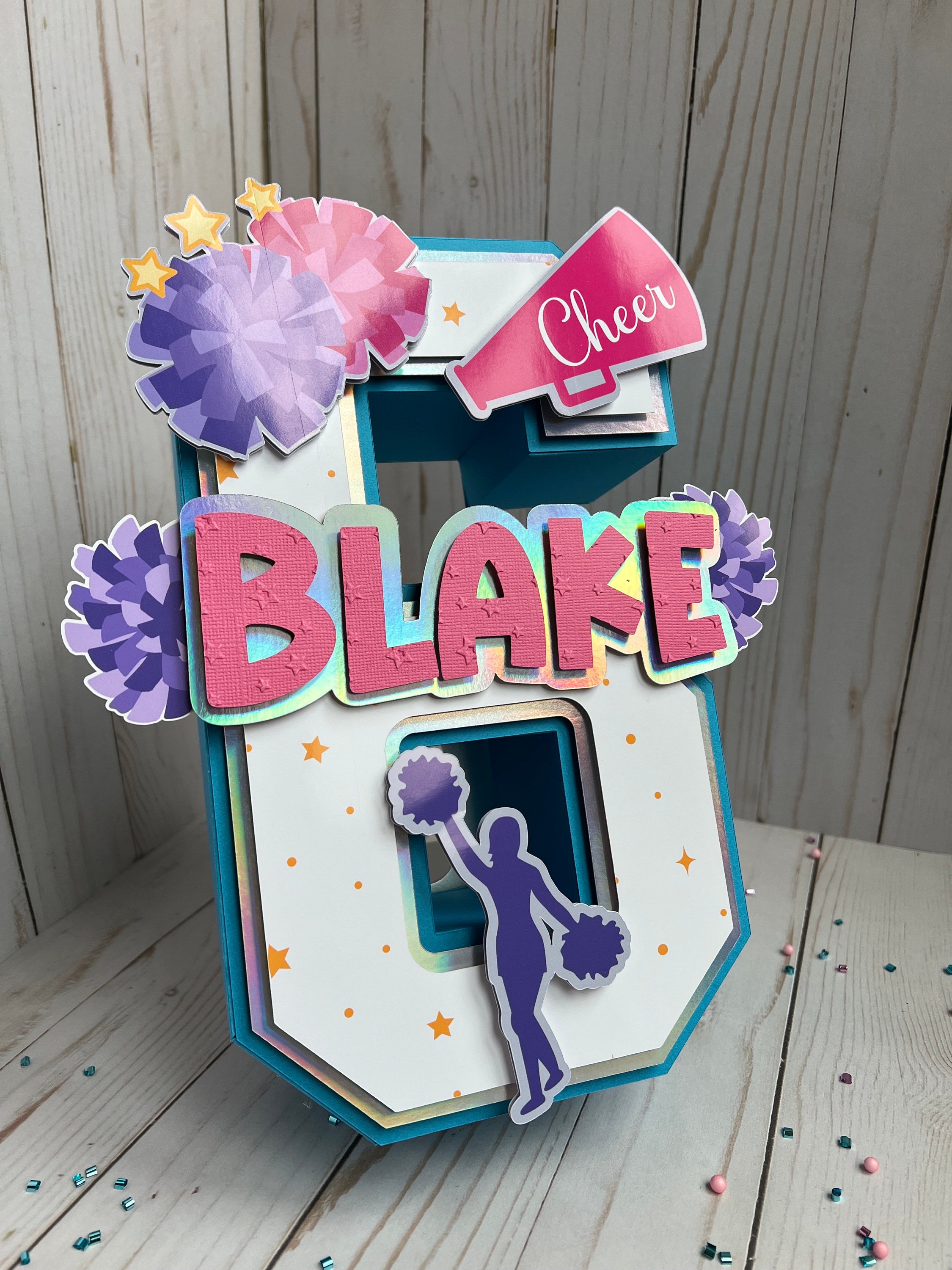 Cheer Centerpiece Cheer 3D Number Cheer Party Cheer Decorations Poms ...