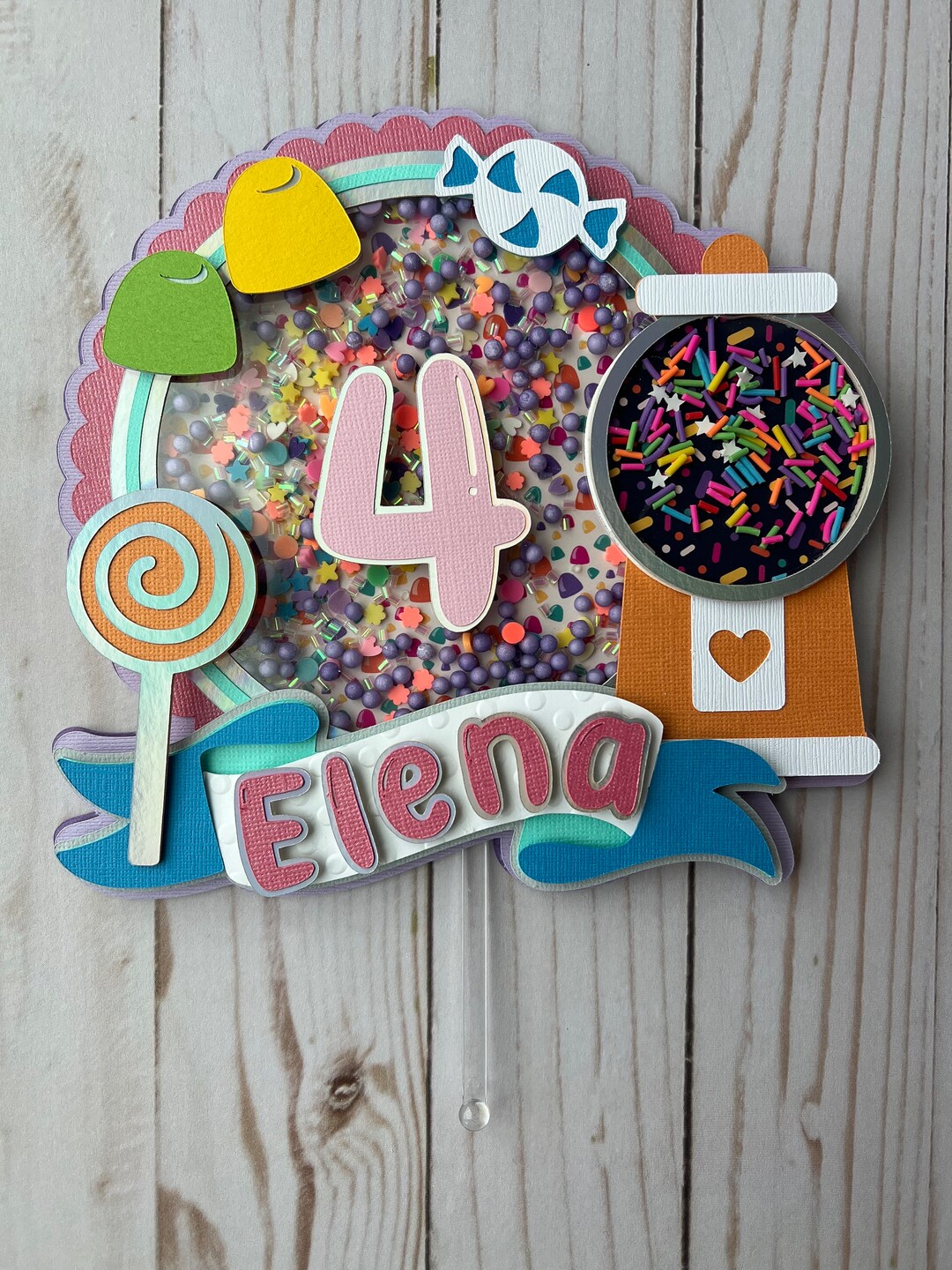 Candy Theme Cake Topper Sweet Birthday Theme Dulces Sweet One Shaker ...