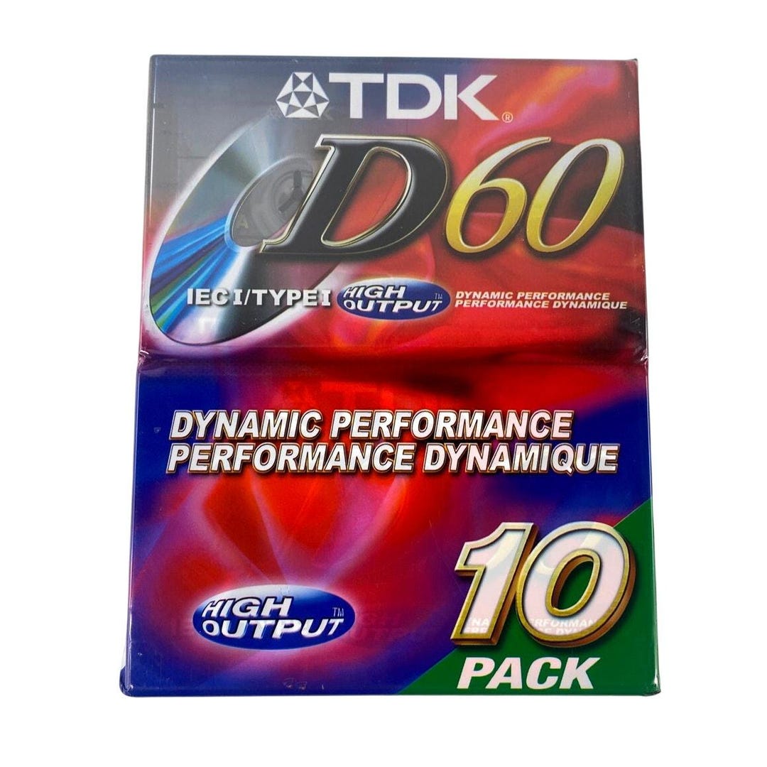 Vintage TDK D60 60 Minute Blank Audio Cassette Tapes 10 Pack ICEI Type I Sealed - Etsy