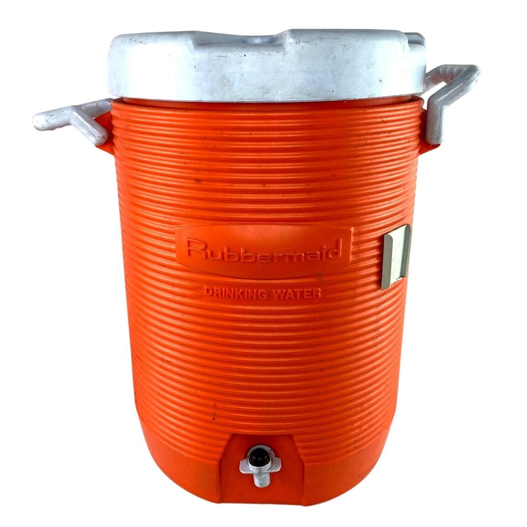 Vintage Rubbermaid 5 Gallon Orange Water Drink Dispenser Cooler Model ...
