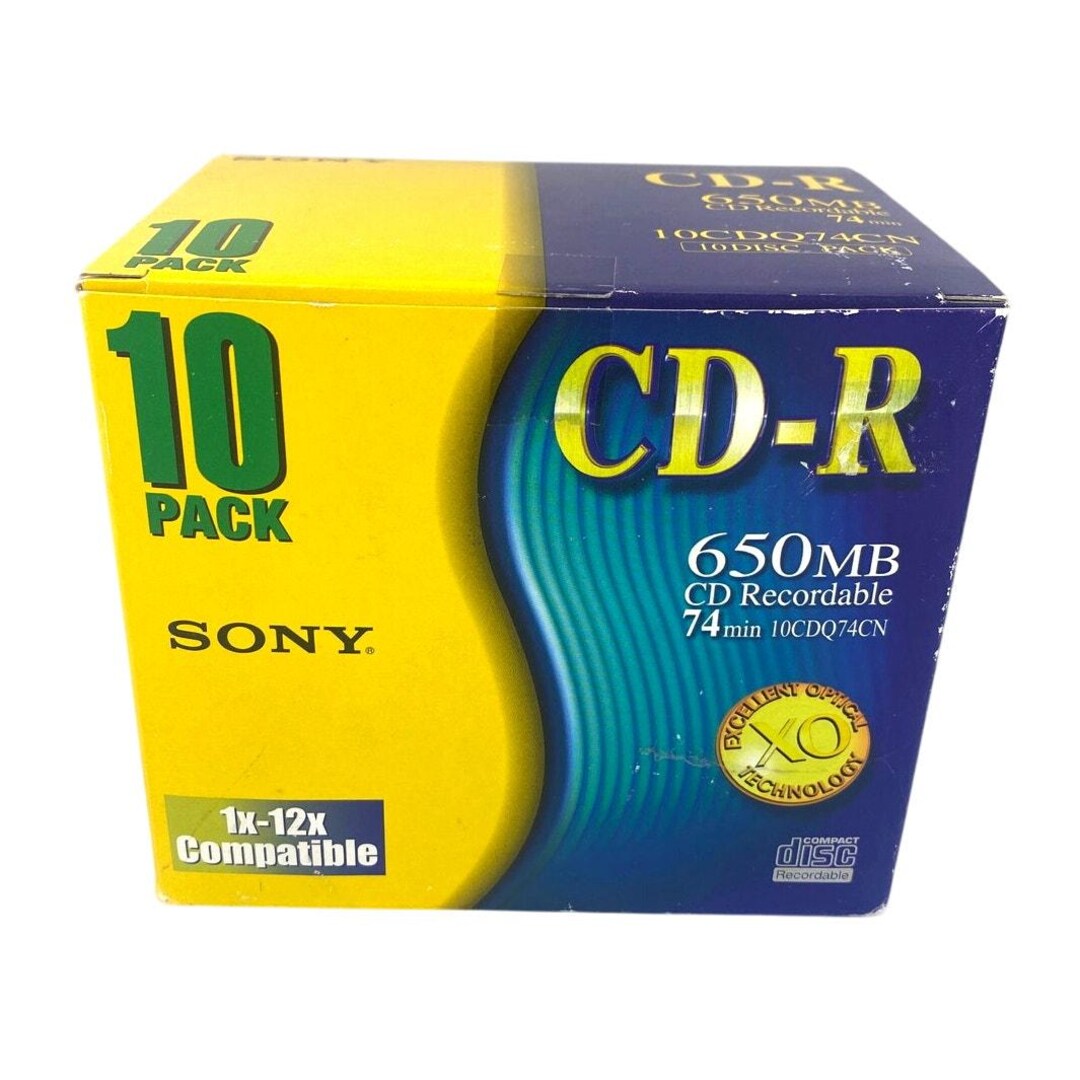 Sony Blank CD-R 650MB 74 Min 10 Pack Storage Case Full Size Jewel Cases Cdq-74bn - Etsy