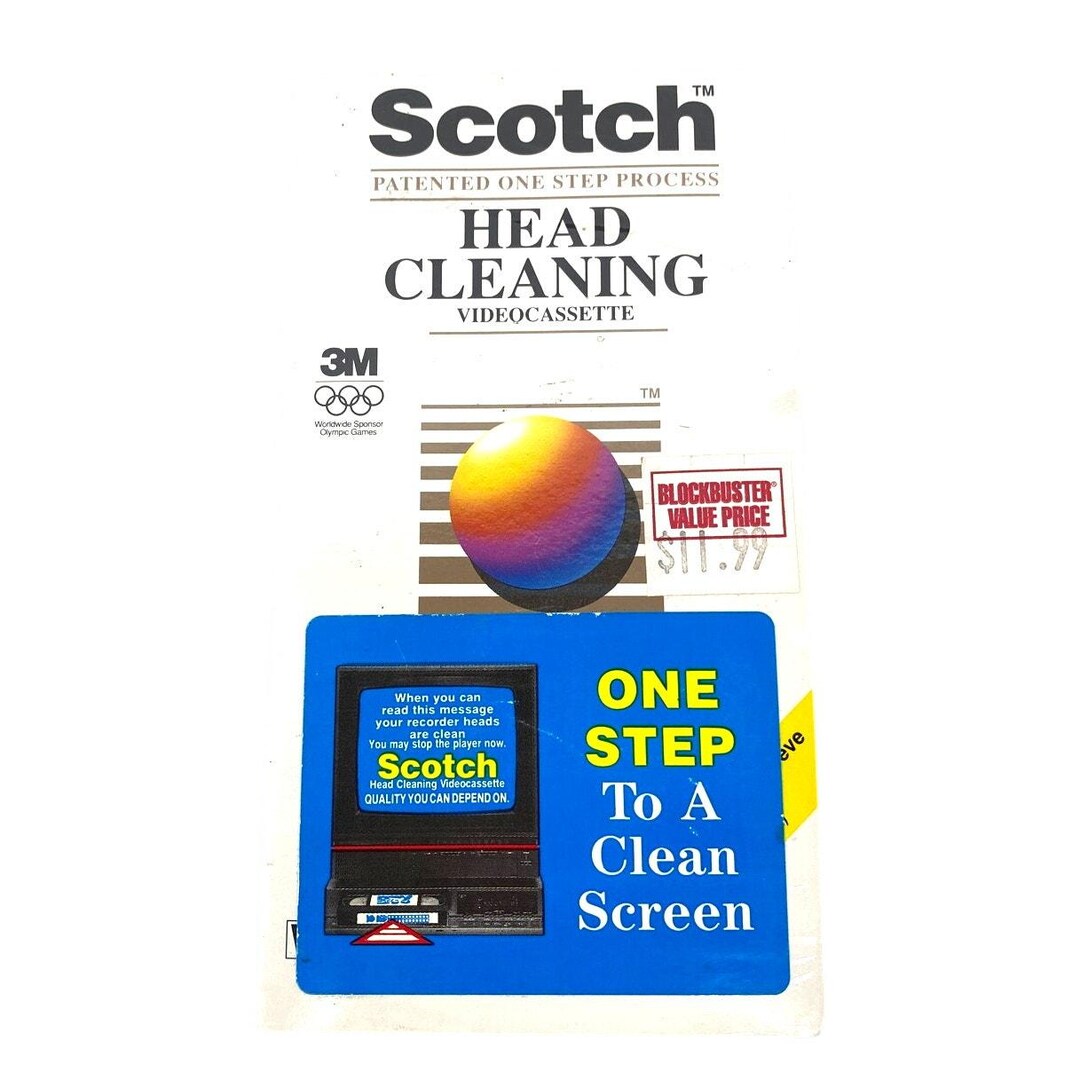 Vintage 1991 Scotch VHS Head Cleaning Videocassette New Sealed ...