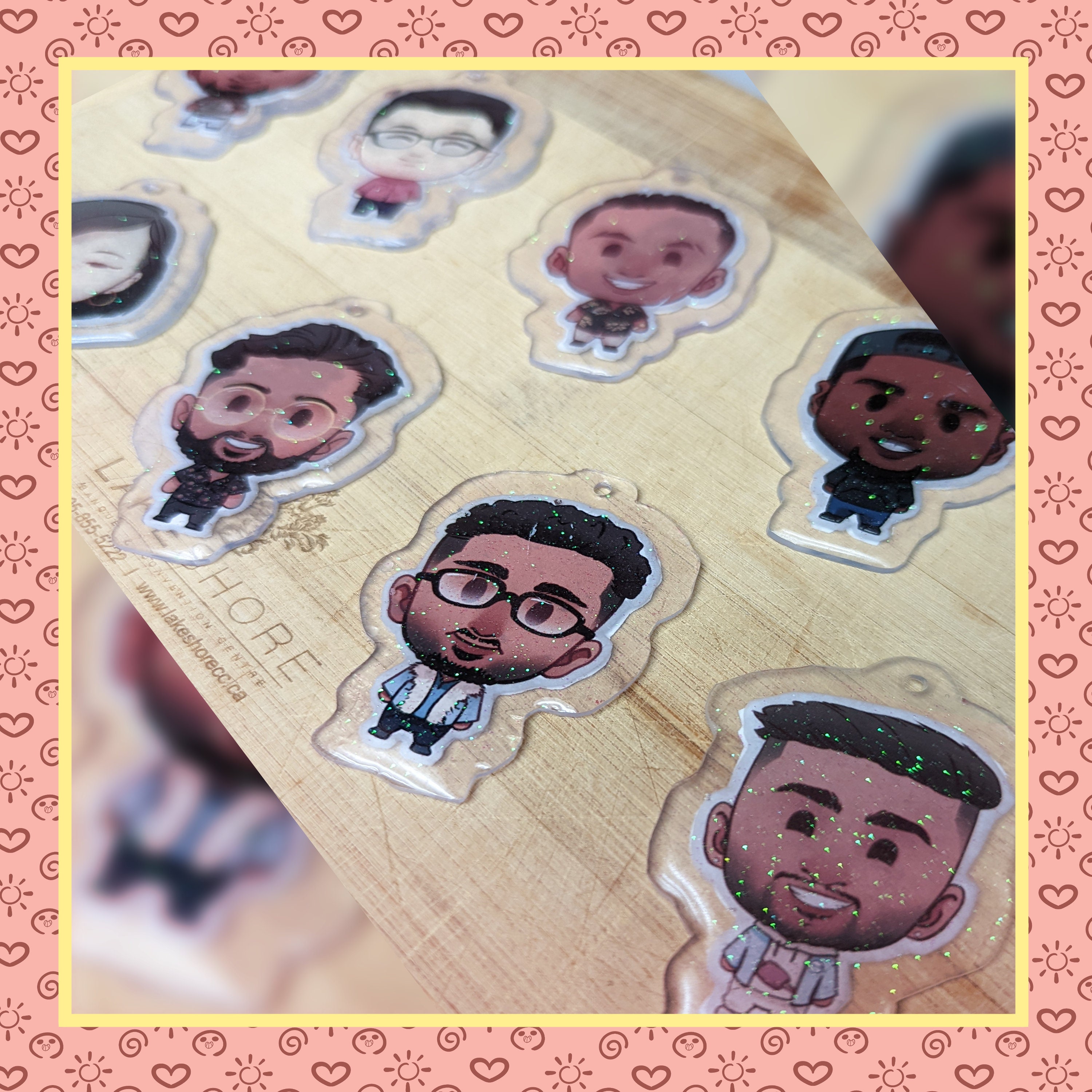 Custom Chibab Faux Acrylic Keychain double Sided Epoxy Resin Domed - Etsy