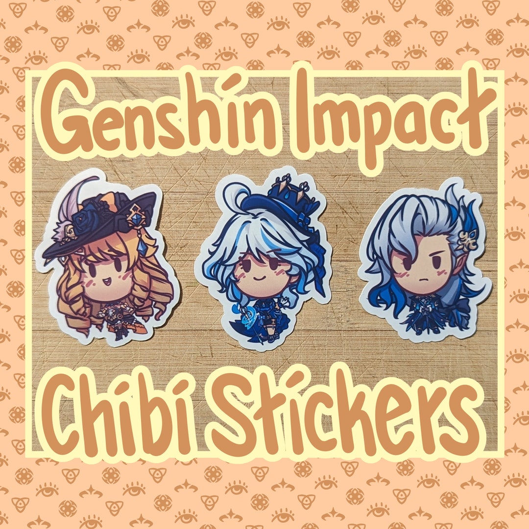 Furina, Navia and Neuvillette Genshin Impact Chibi Stickers - Etsy