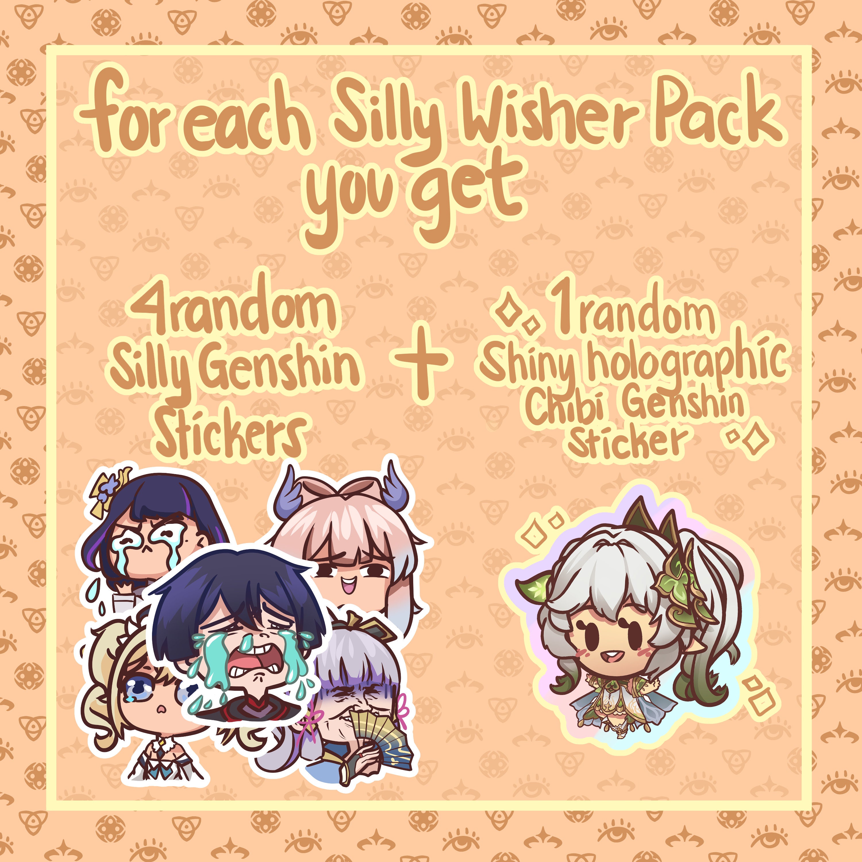 Silly Genshin Wisher Sticker Pack gacha - Etsy