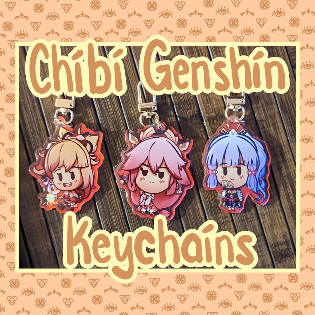 Chibi Genshin Impact Keychains Set 1: Ayaka, Yae Miko and Yoimiya - Etsy