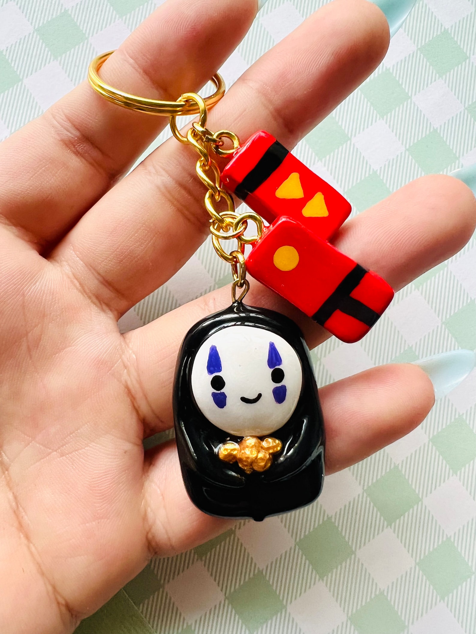 Cute Handmade Studio Ghibli No-face Clay Keychain - Etsy