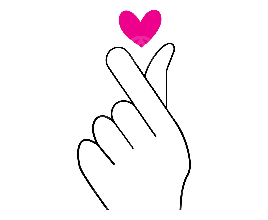 Korean Heart Finger Svg, Korean Heart Finger Cut File, I Love You Sign ...
