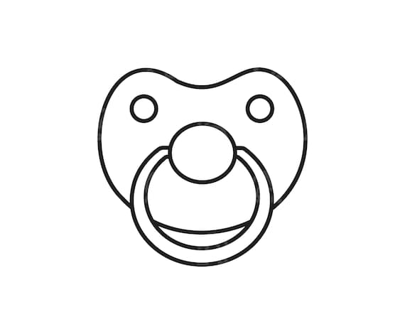 Baby With Pacifier Outline