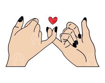 Pinky Promise Svg, Pinky Promise Cut File, Couple Hands Svg, Friendship Svg, Wedding, Best ...