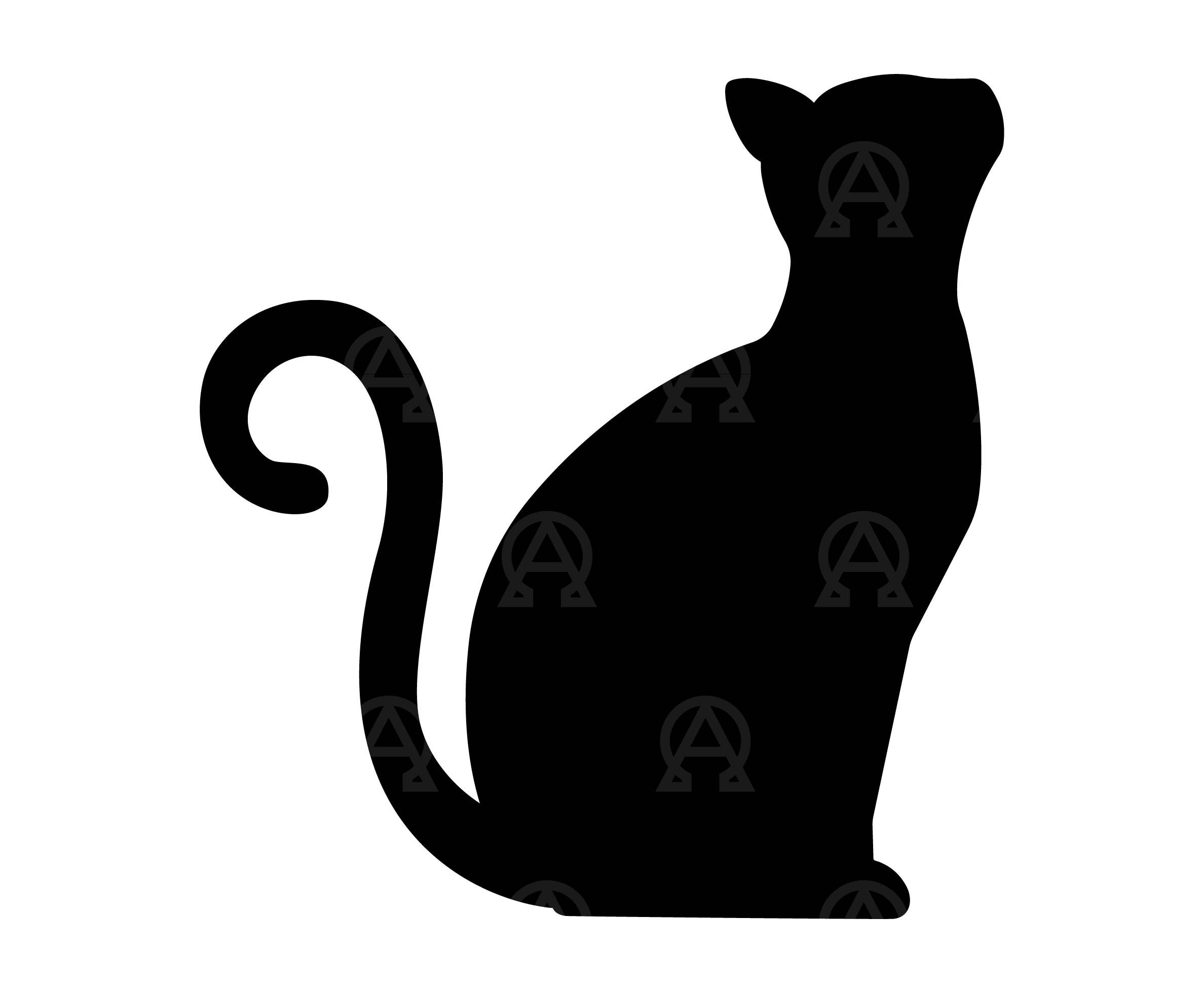 Cat Svg, Cat Cut File, Cute Sitting Cat Svg, Cat Lover, Black Cat Svg ...