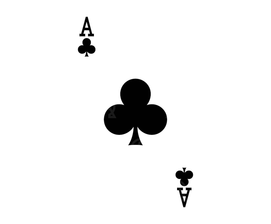 Ace of Clubs Svg, Ace of Clubs Cut File, Poker Playing Cards Svg, Aces ...