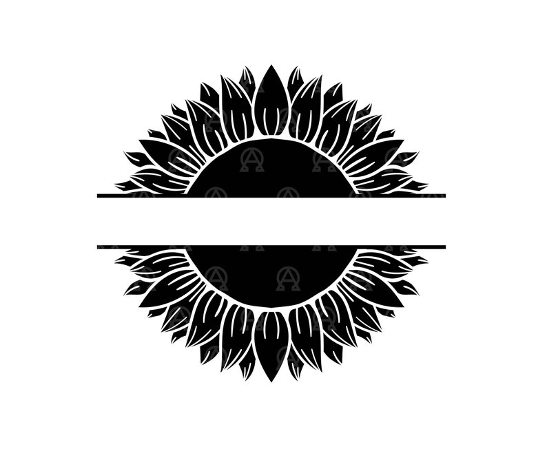 Split Sunflower Svg Sunflower Cut File Split Flower Svg - Etsy