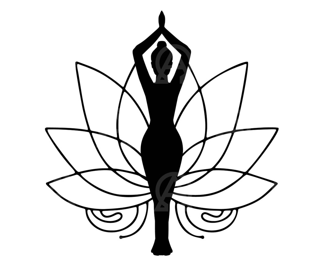 Standing Yoga Pose Svg, Standing Yoga Pose Cut File, Yoga Lotus Pose ...
