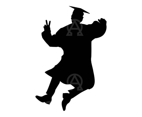 Graduation Jumping Silhouette