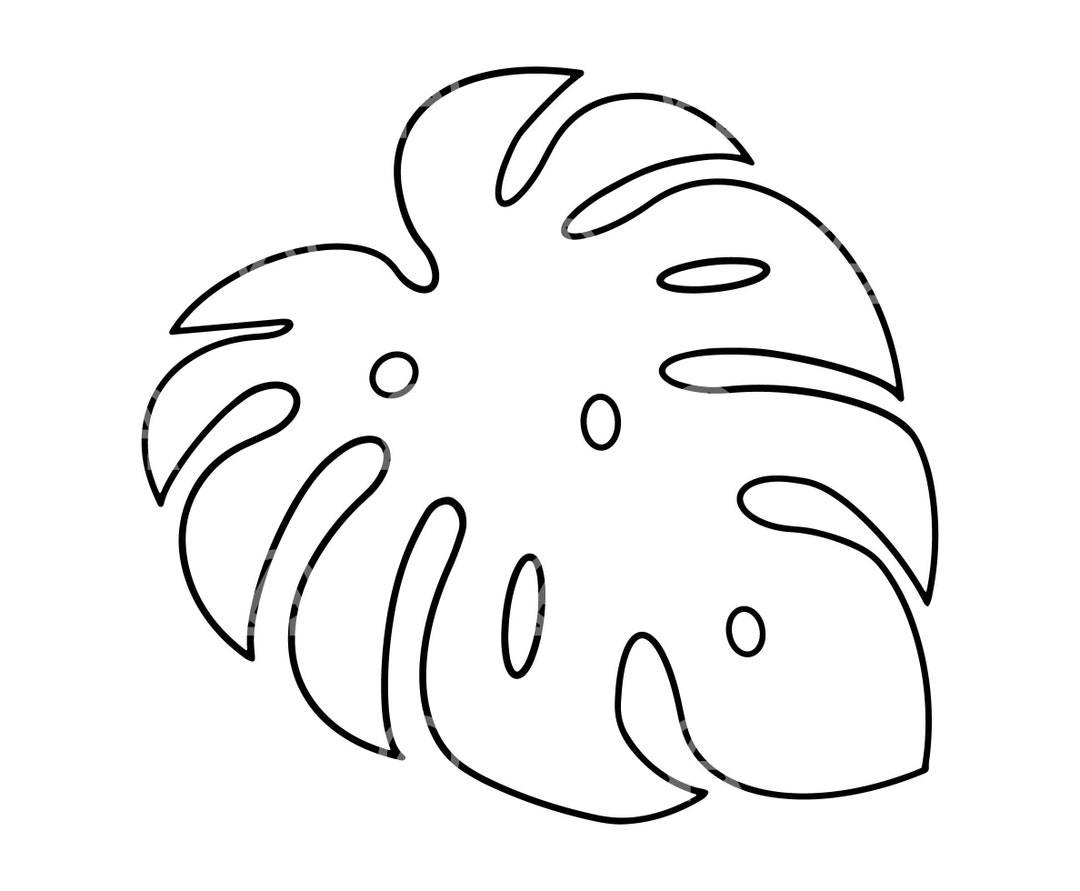 Monstera Leaf Svg, Monstera Leaf Cut File, Tropical Leaf Svg, Jungle ...