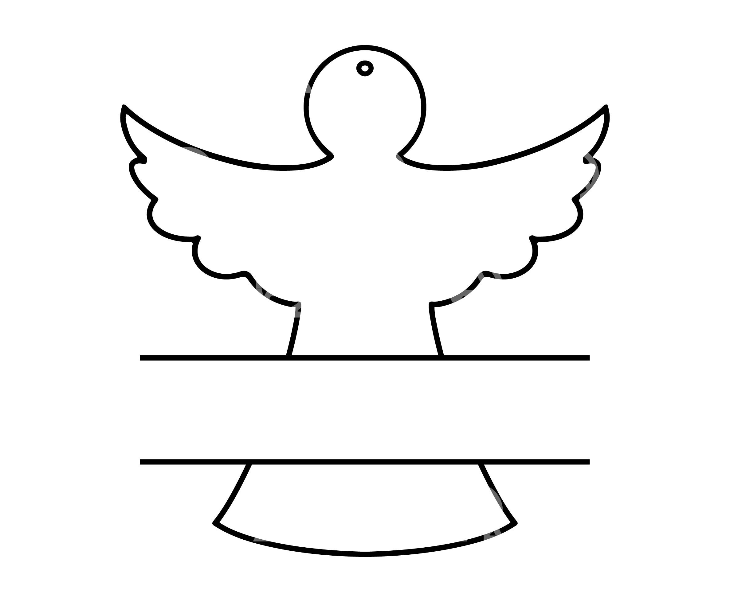 Christmas Angel Monogram Svg, Angel Monagram Svg, Angel Cut File ...