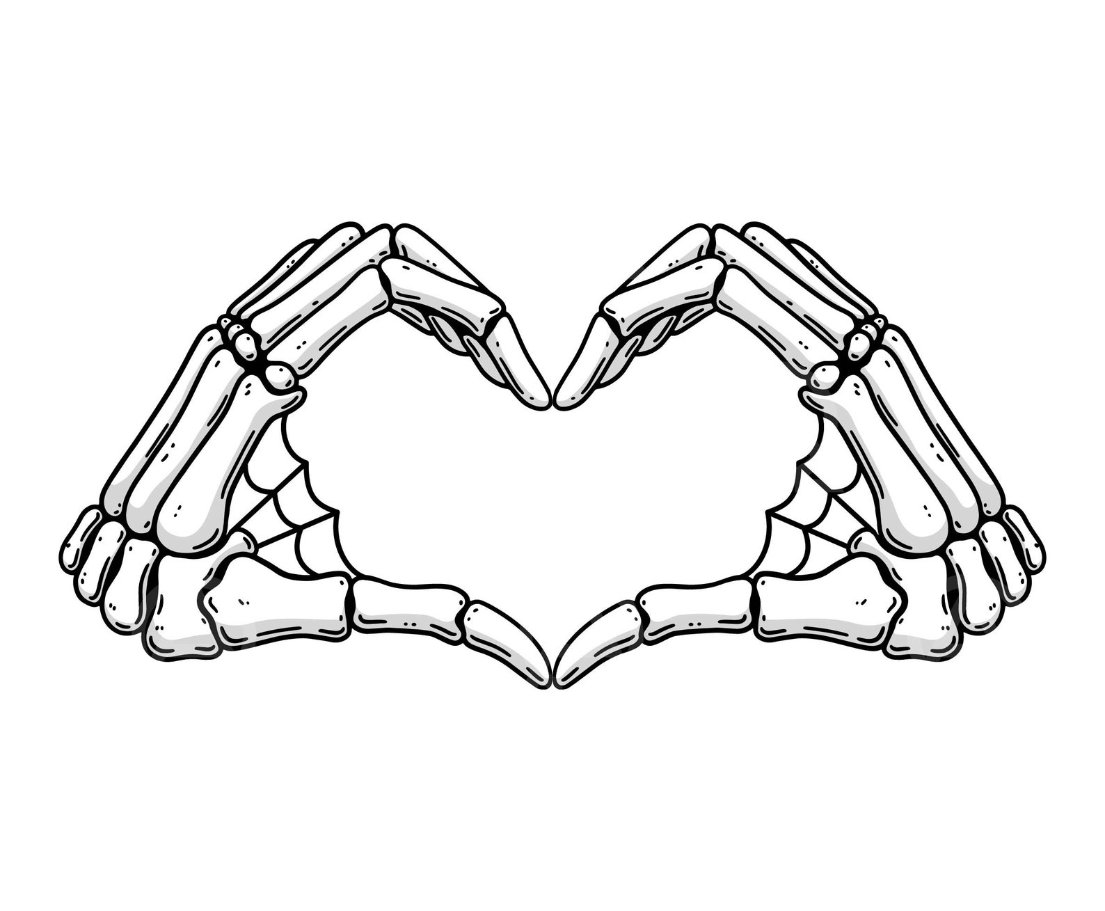 Skeleton Heart Hands Svg, Skeleton Heart Hands Cut File, Skeleton Love ...