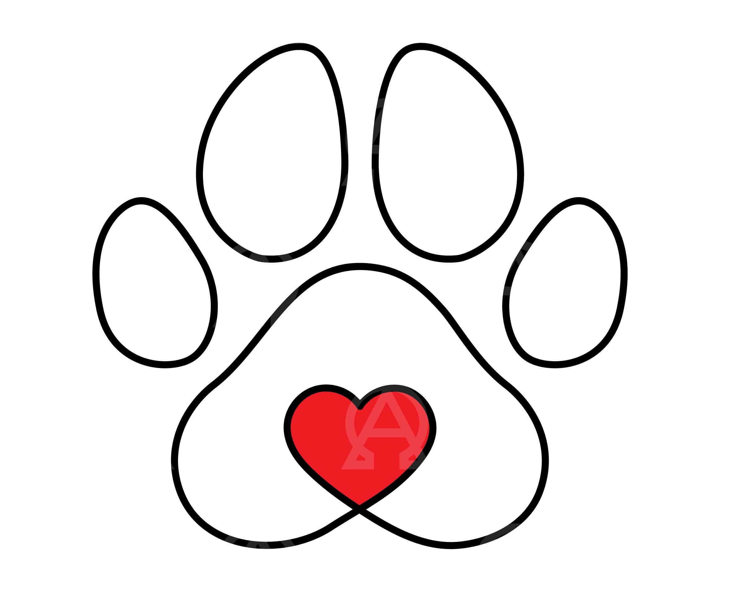 Dog Paw Print Stencil
