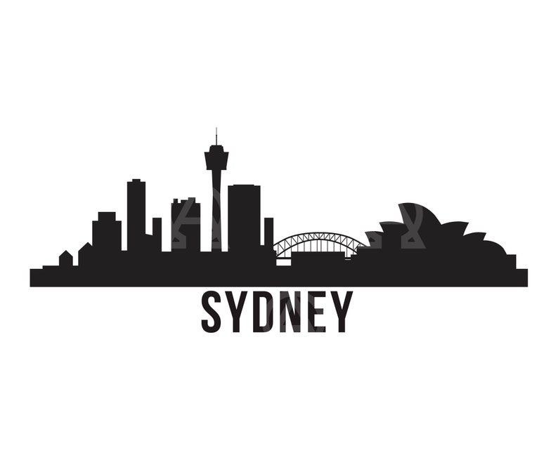 Sydney Svg Sydney Cut File Sydney Skyline Svg City Svg - Etsy
