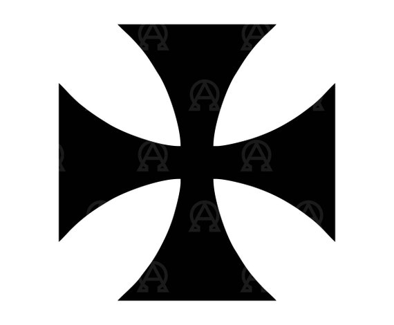 Maltese Cross Outline Vector