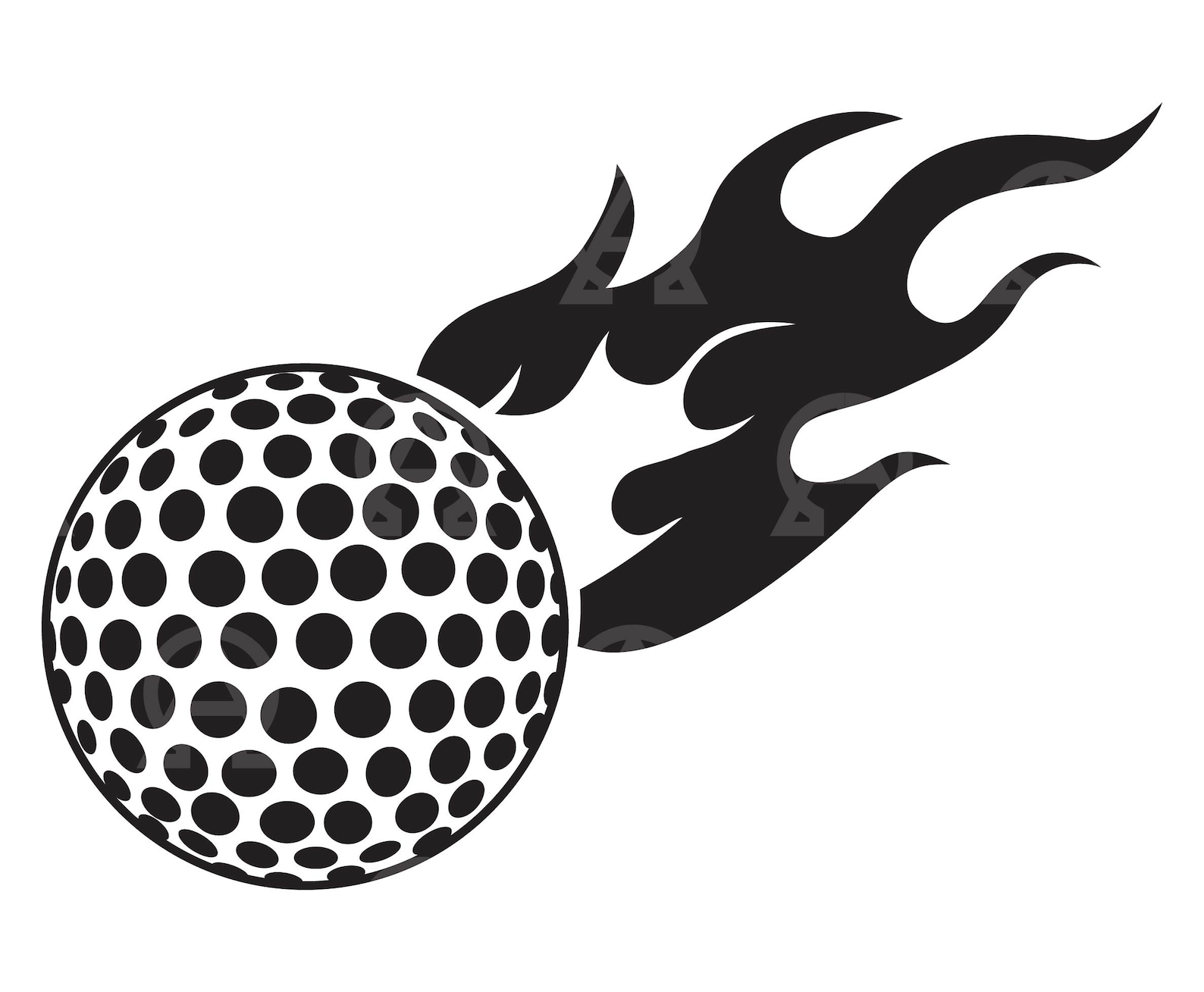Flaming Golf Ball Svg, Flaming Golf Ball Cut File, Golf Ball Fire Svg ...