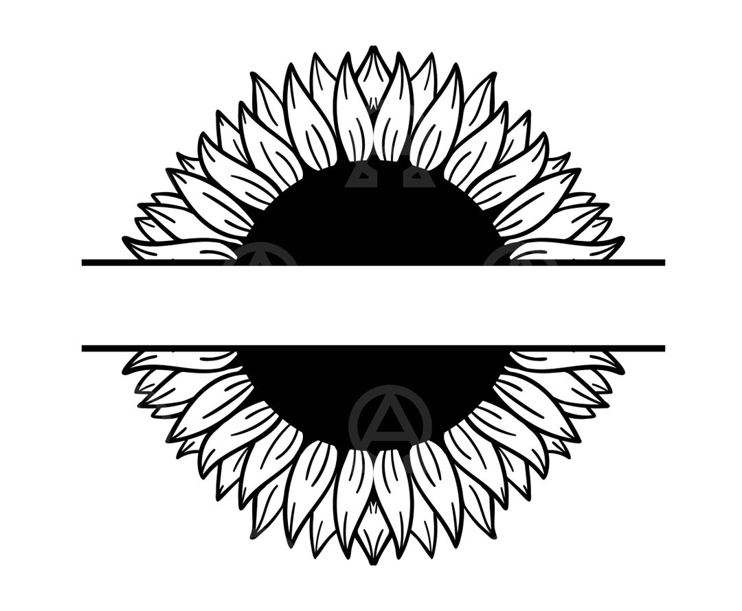 Split Sunflower Svg, Sunflower Cut File, Split Flower Svg, Flower Svg ...