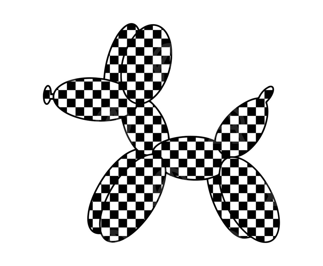 Checkered Balloon Dog Svg, Checkerd Balloon Dog Cut File, Balloon ...