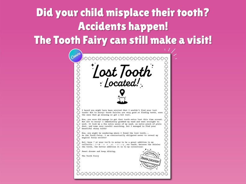Editable Tooth Fairy Letter | Tooth Fairy Receipt | Tooth Fairy ...