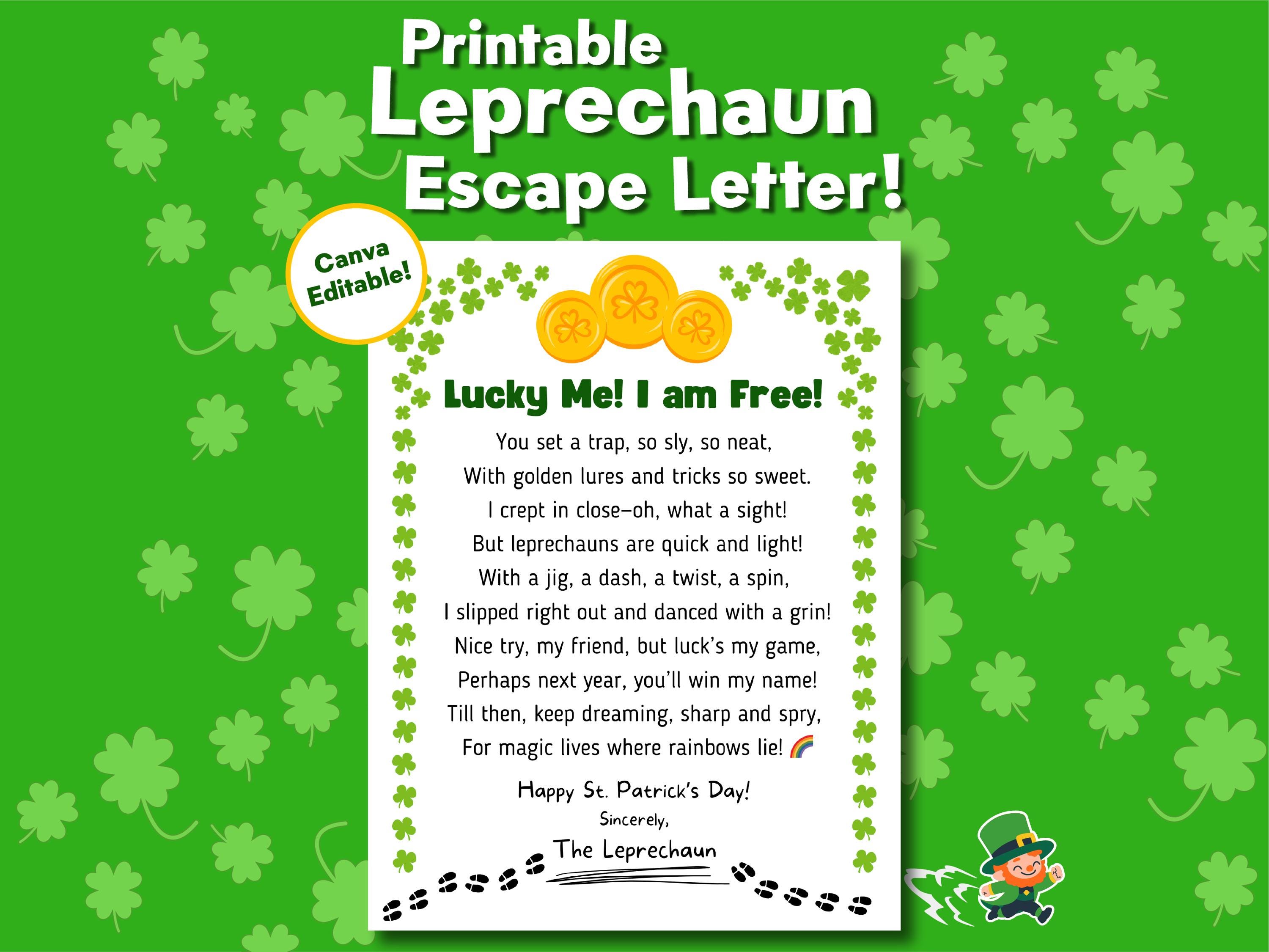 Editable Leprechaun Letter | Printable Leprechaun Trap Letter ...