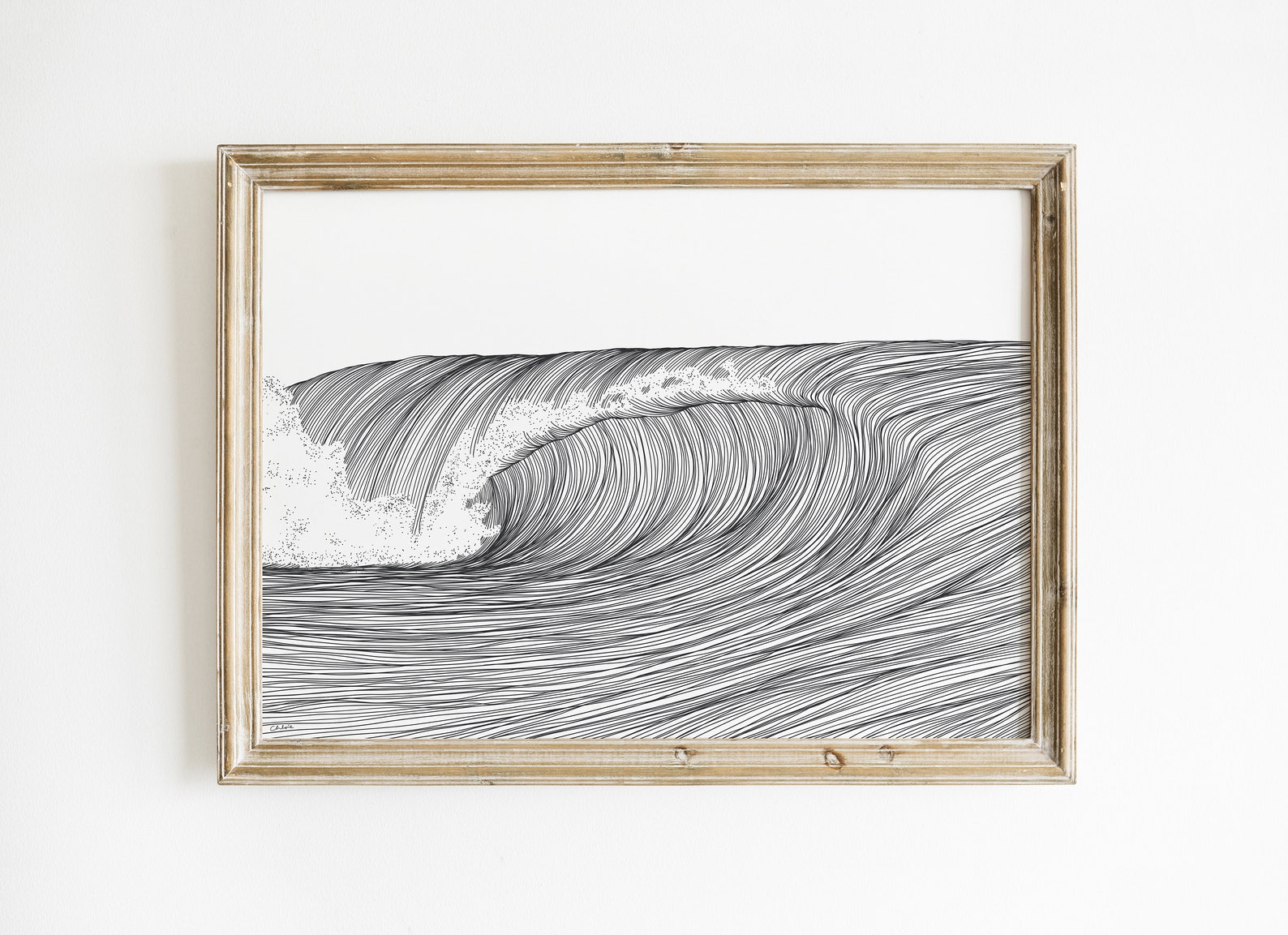 Teahupo'o Line Art Minimalist Line Drawing Wave Art Printable Boho Home ...
