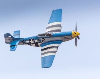 Retro Beauty P-51 Mustang Poster Blue Nose WWII Fighter - Etsy