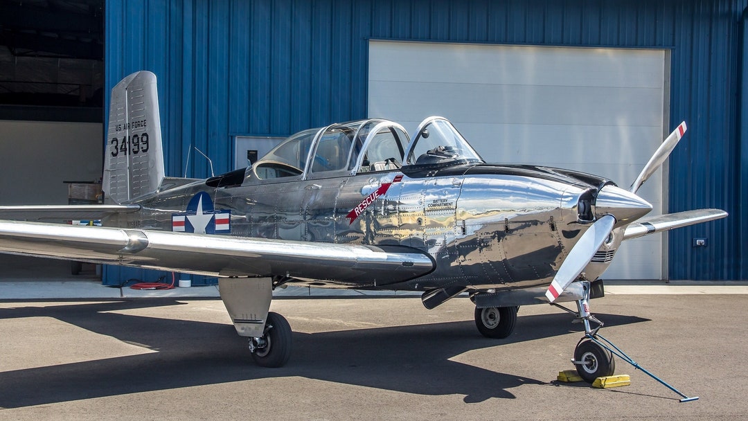 Wall Art, Aviation Print of Beechcraft USAF T-34 Mentor Training ...