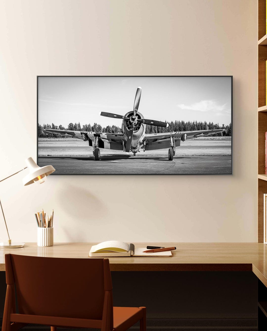Wall Art Vintage P-47 Thunderbolt Print: Black and White, 18x36 - Etsy