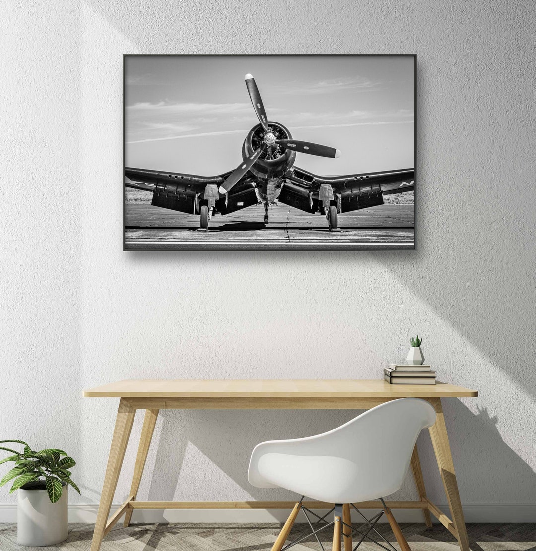 Wall Art, Aviation Print of US Navy Chance Vought F4U Corsair, Vintage ...