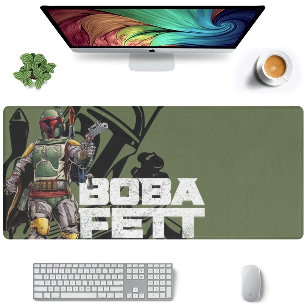 Boba Fett Star Wars Custom Rectangle Mouse Pad With Stitched Edges 35 ...