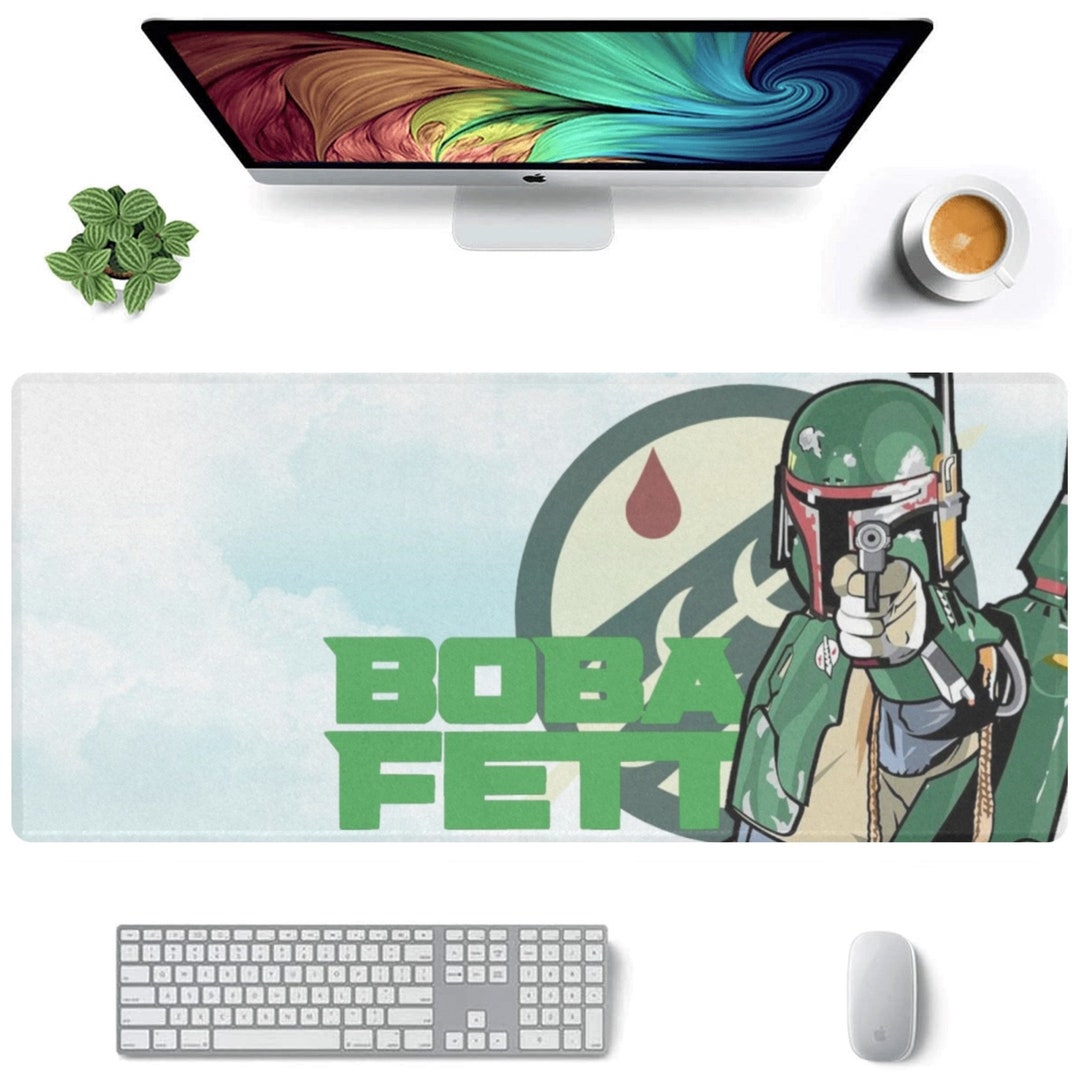 Boba Fett Star Wars Custom Rectangle Mouse Pad With Stitched Edges 35 X ...