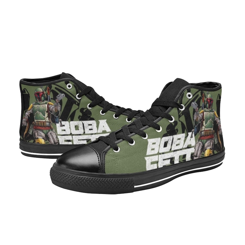 Star Wars Boba Fett Custom Canvas High Top Sneakers, Best for Gift ...