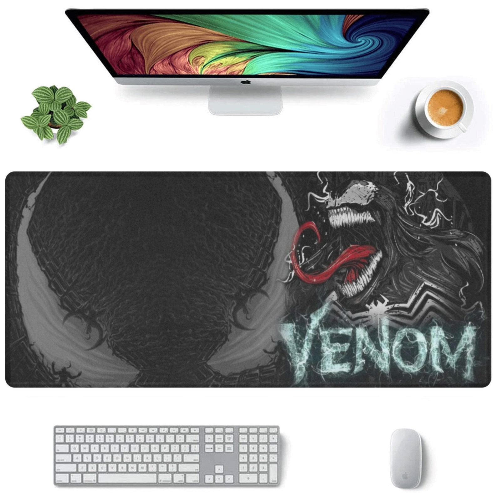 Venom Stitched Edge Mouse Pad Custom Gamer Desk Mat (35” X 16”) - Etsy