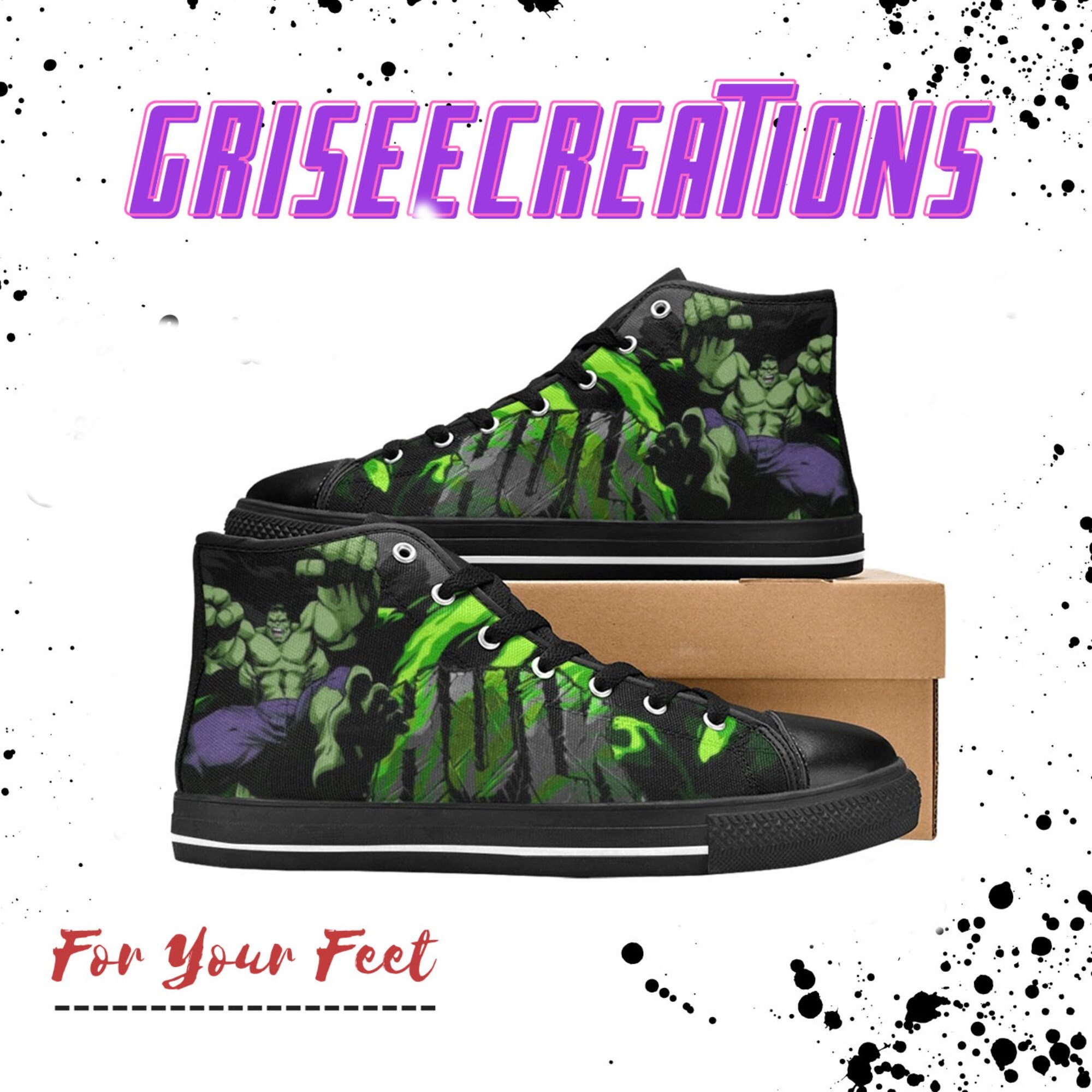 Hulk Custom Canvas High Top Sneakers, Best for Gift, Wedding Present ...
