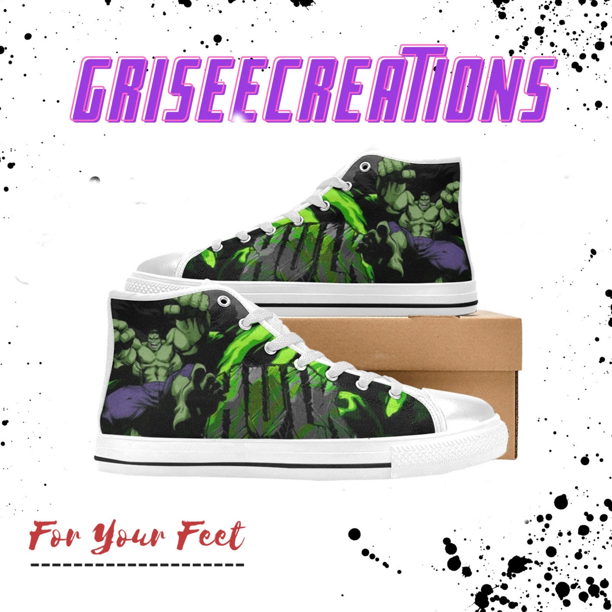 Hulk Canvas High Top Sneakers Custom Design - Etsy