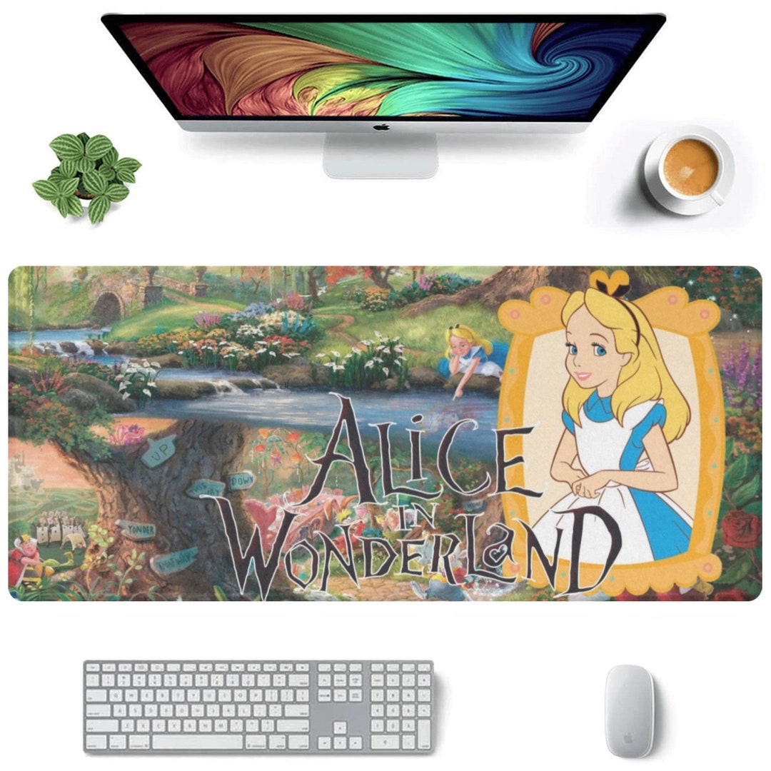 Alice in Wonderland Mouse Pad Custom Stitched-edge Desk Mat (35” X 16 ...