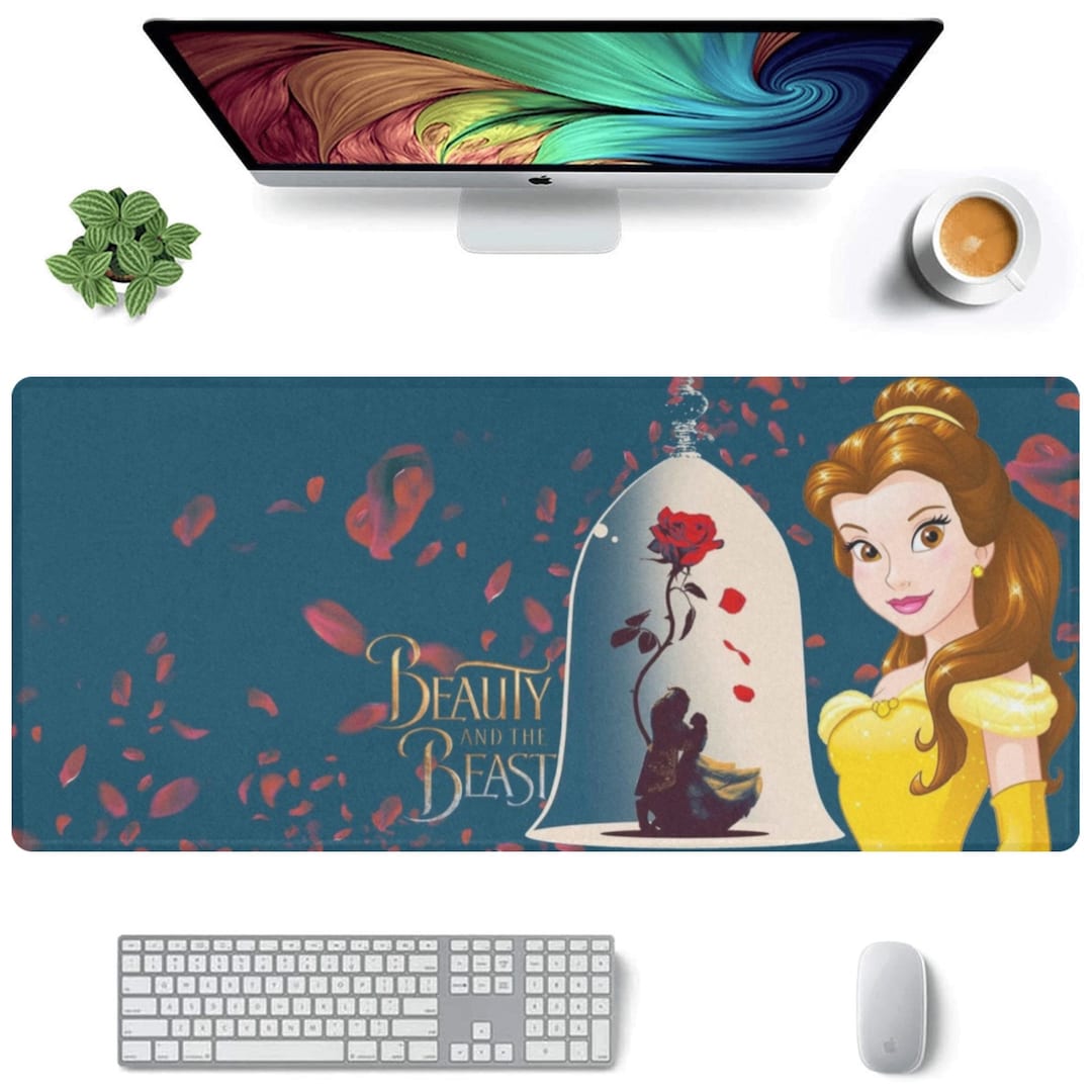 Beauty and the Beast Custom Rectangle Mouse Pad With Stitched Edges 35 ...