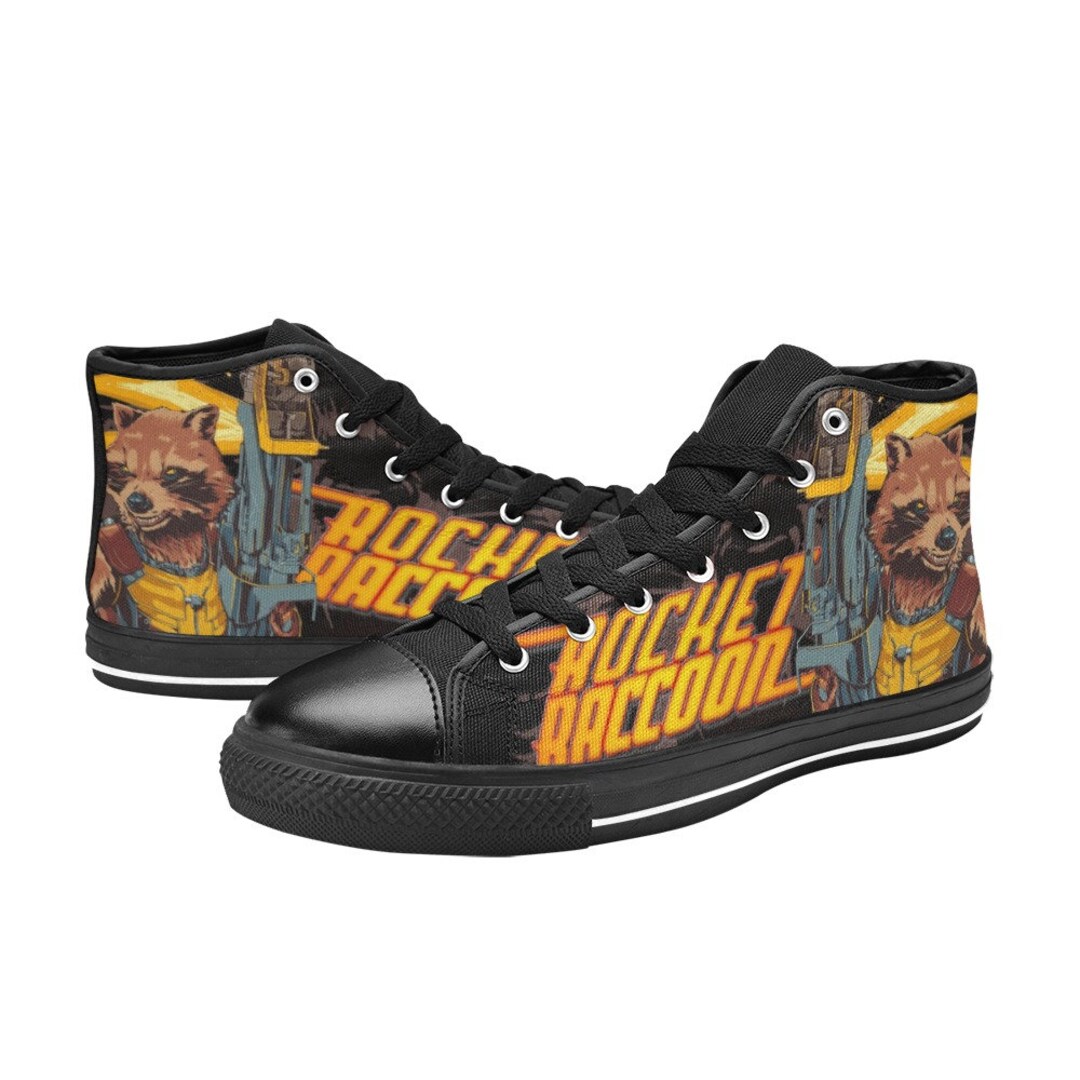 Rocket Raccoon High Top Sneakers Custom Canvas Shoes - Etsy