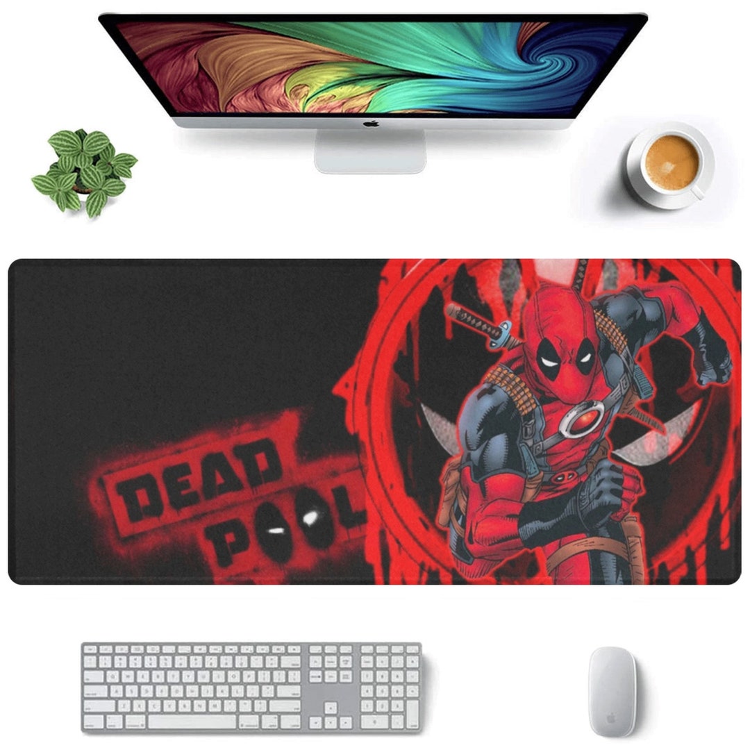 Deadpool Mouse Pad: Stitched Edges, Large Gaming Desk Mat (35” X 16 ...