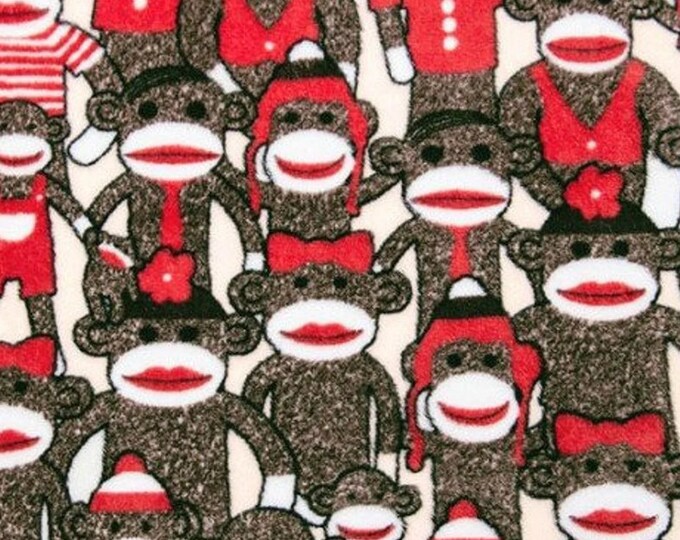 Go Bananas Sock Monkey - by the Yard, Shannon Fabrics Minky - Sock ...