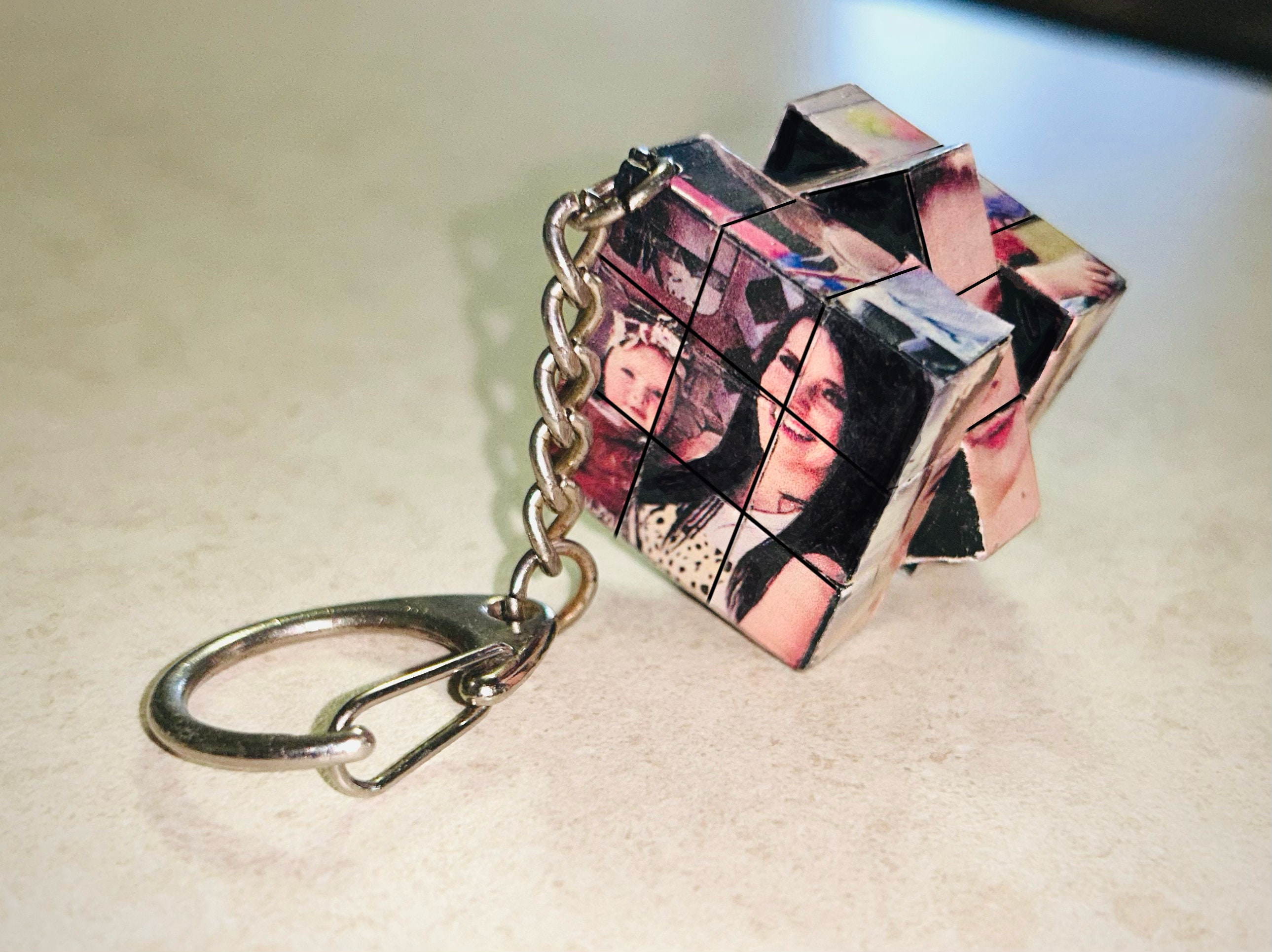 Photo Cube Keyring - Hard Enamel Rubiks Key Chain - Personalised ...