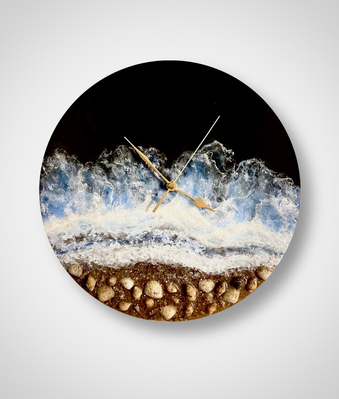 Wall Clock - Resin Art Stylish Beach Wave - Etsy