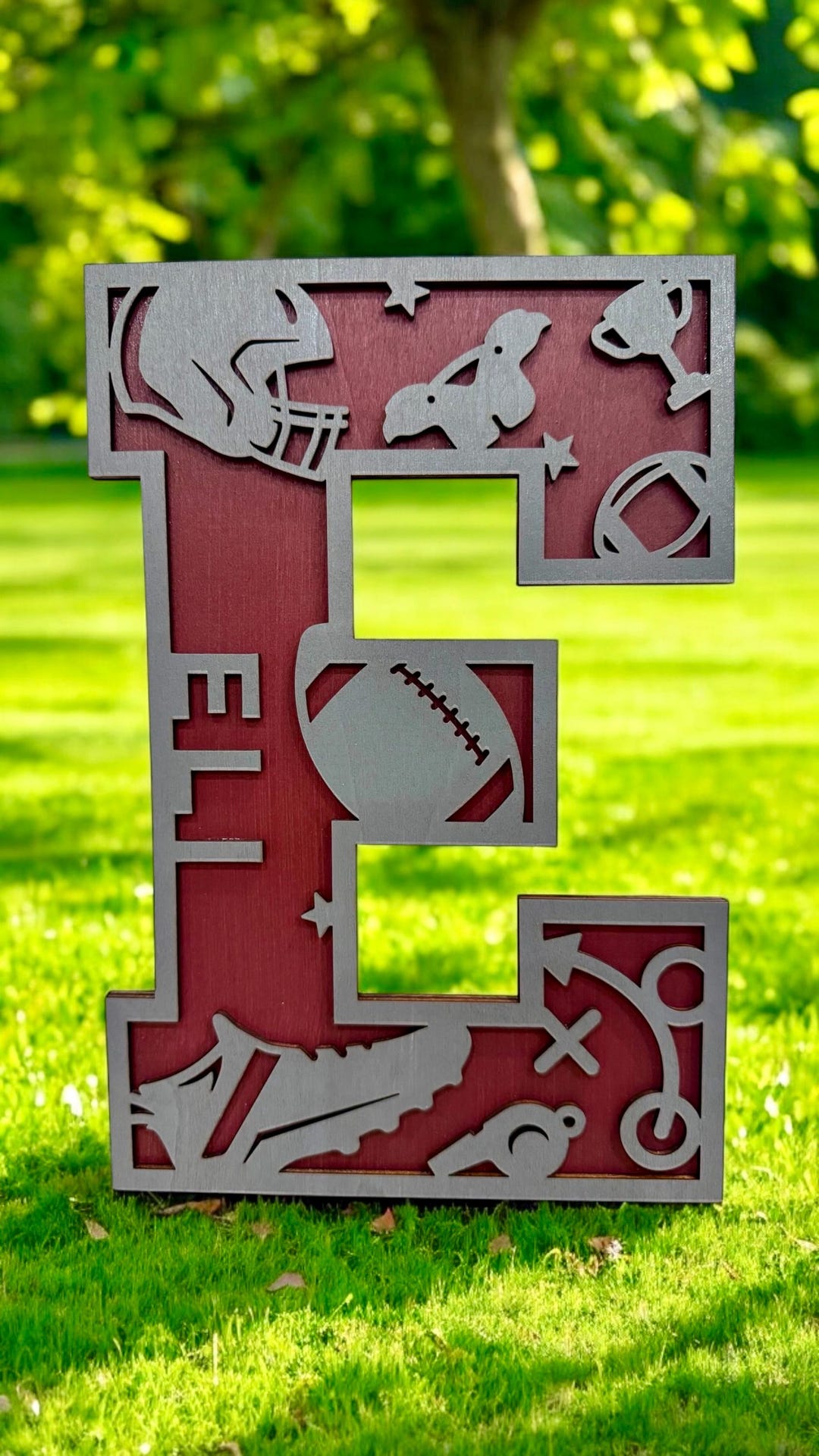 Personalized Wooden Football Letter, Custom Sport Decor - Etsy