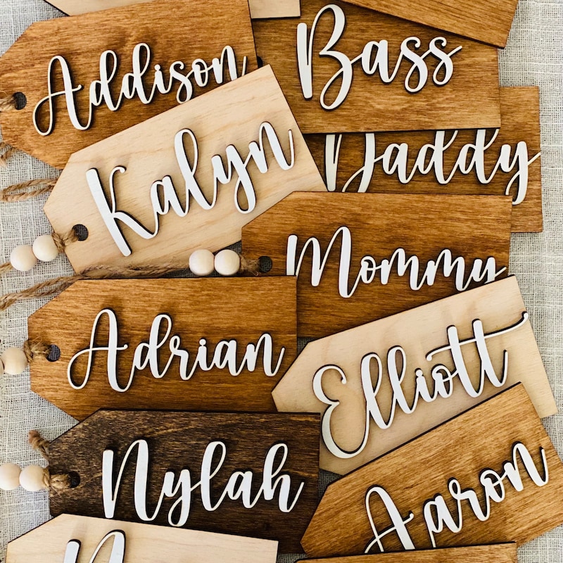 Wooden Name Tags - Etsy